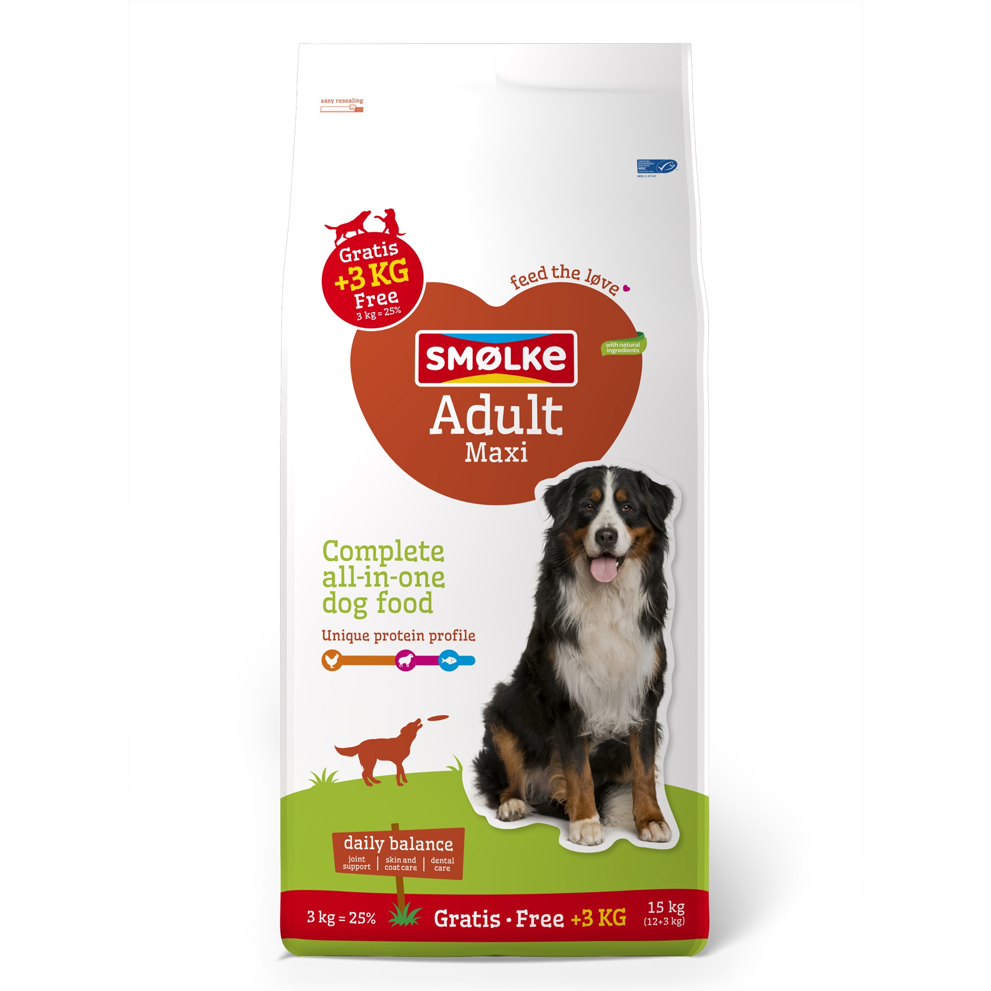 Smolke hond Adult Maxi Bonusbag 12+3kg - Hondenbrokken - Ran...